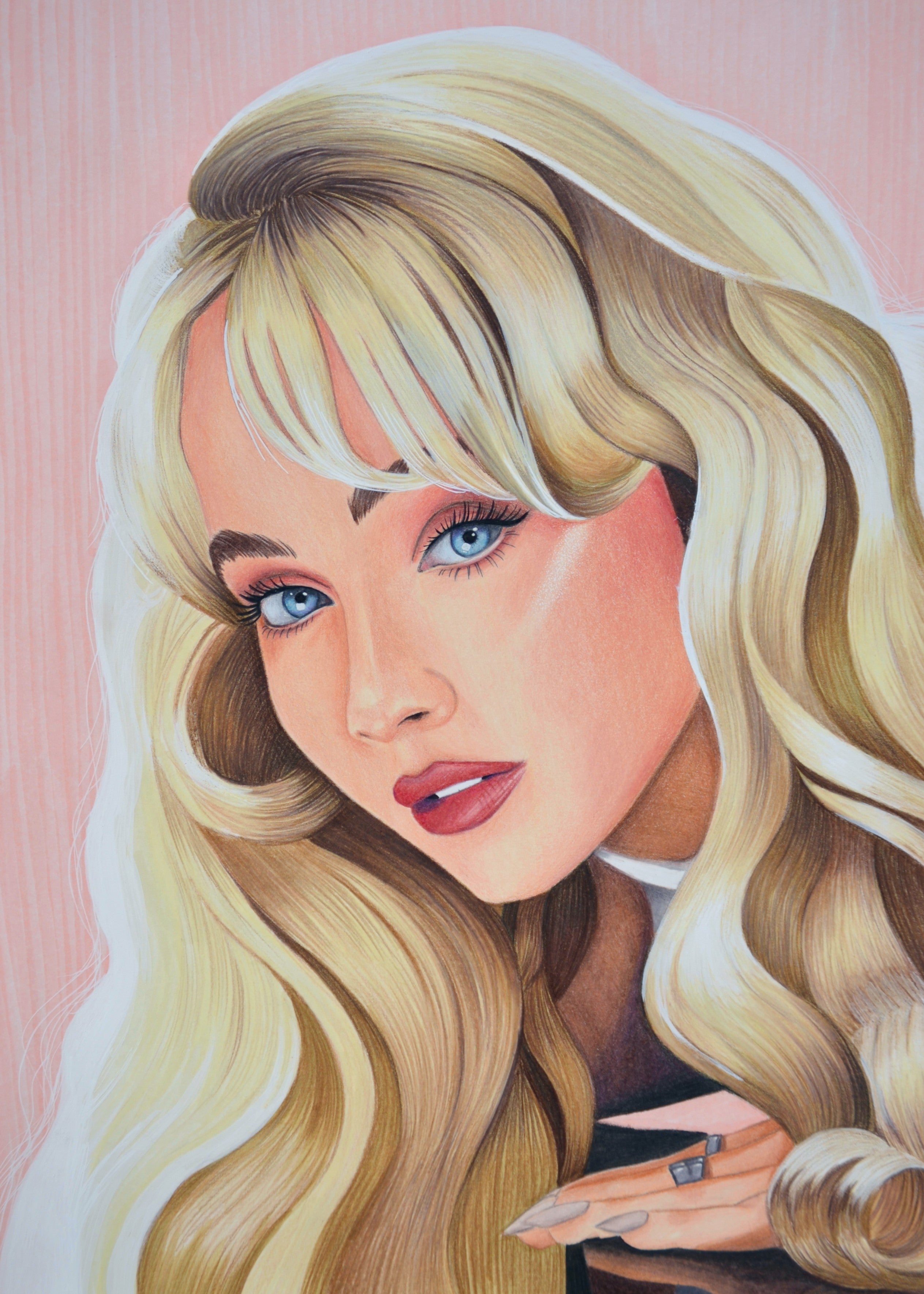 Sabrina Carpenter Portrait Drawing Print – Art of Kristina